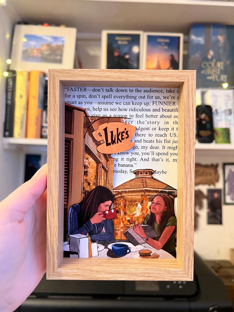 Commission | Handmade Gilmore Girls Diorama: Luke's Diner Art, 4x6 Inch ...