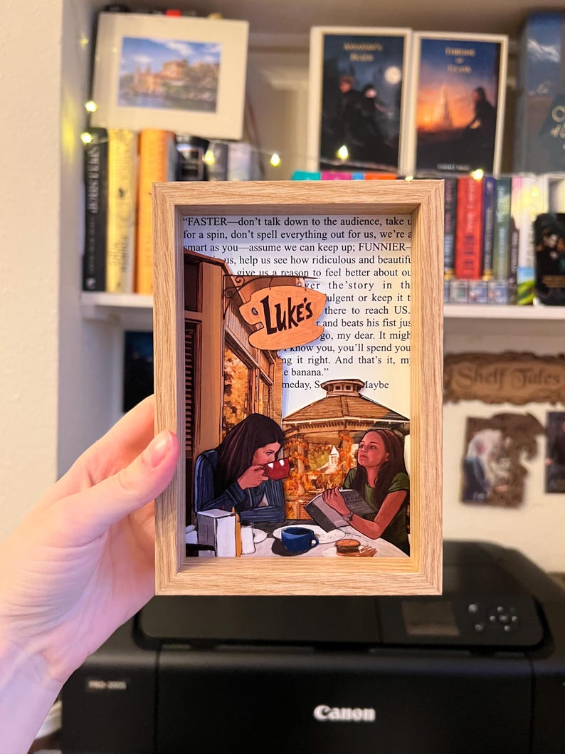 Commission | Handmade Gilmore Girls Diorama: Luke's Diner Art, 4x6 Inch ...