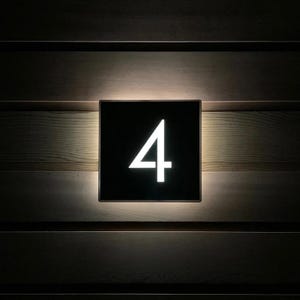 Custom Modern Illuminated LED Backlit House Number Sign Low Voltage ...