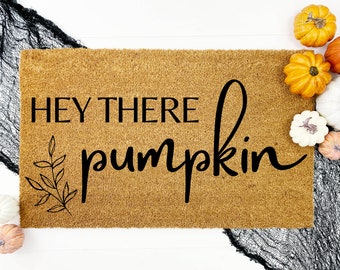 Hey There Pumpkin Door Mat Autumn Pumpkin Door Mat Hey - Etsy