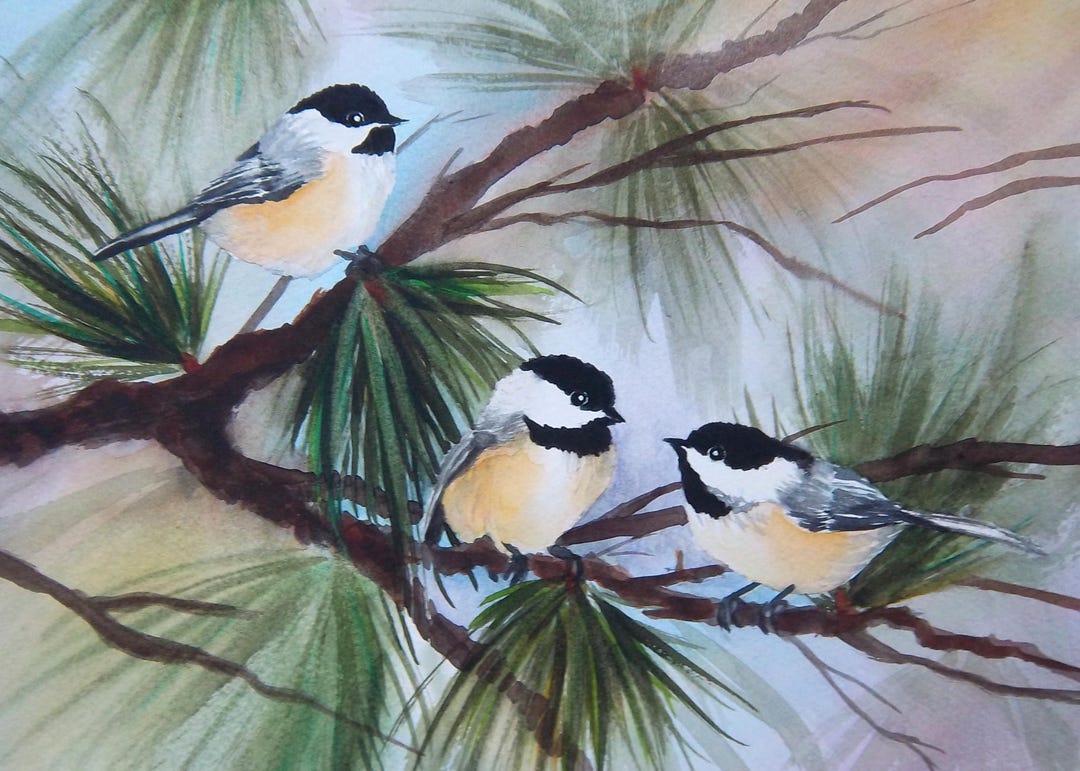 Chickadee Chat 5x7 Print - Etsy