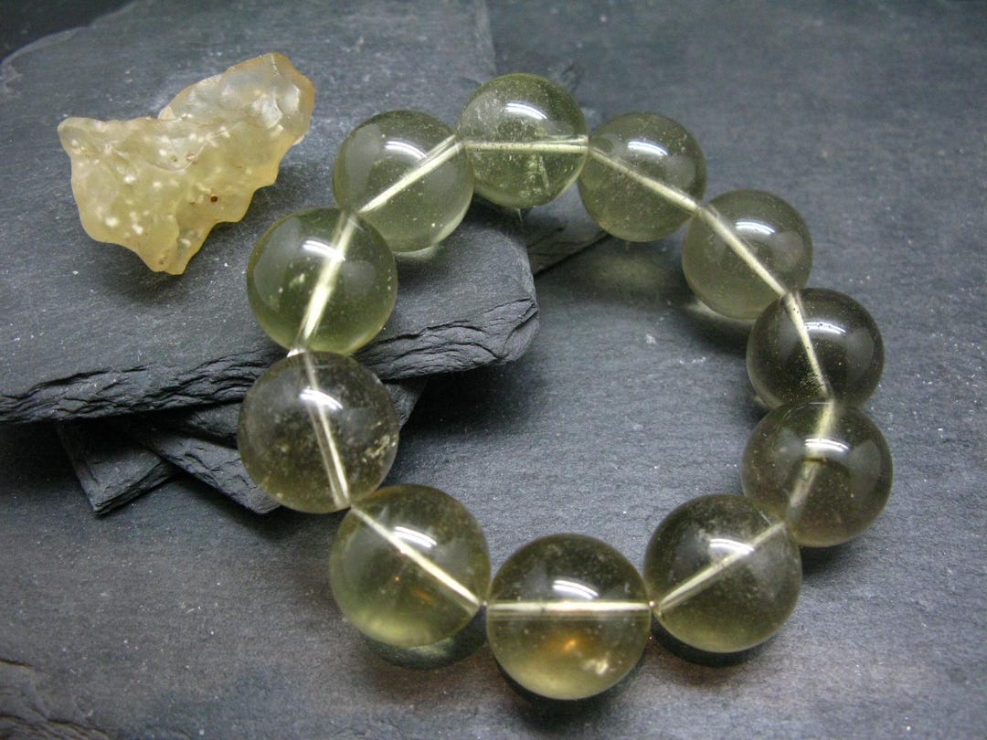 Libyan Tektite Glass Genuine Bracelet ~ 7 Inches ~ 20mm Round Beads - Etsy