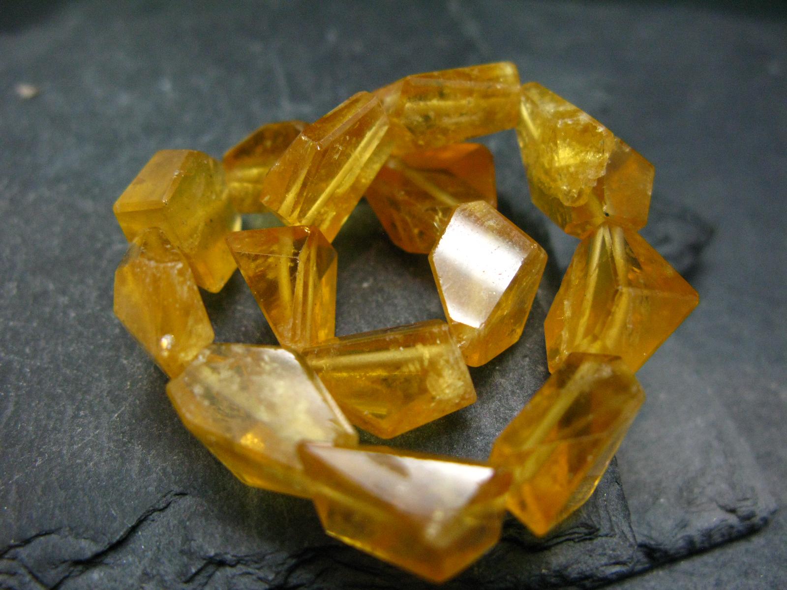 Heliodor Golden Beryl Genuine Bracelet ~ 7 Inches ~ 14mm Facetted Beads ...