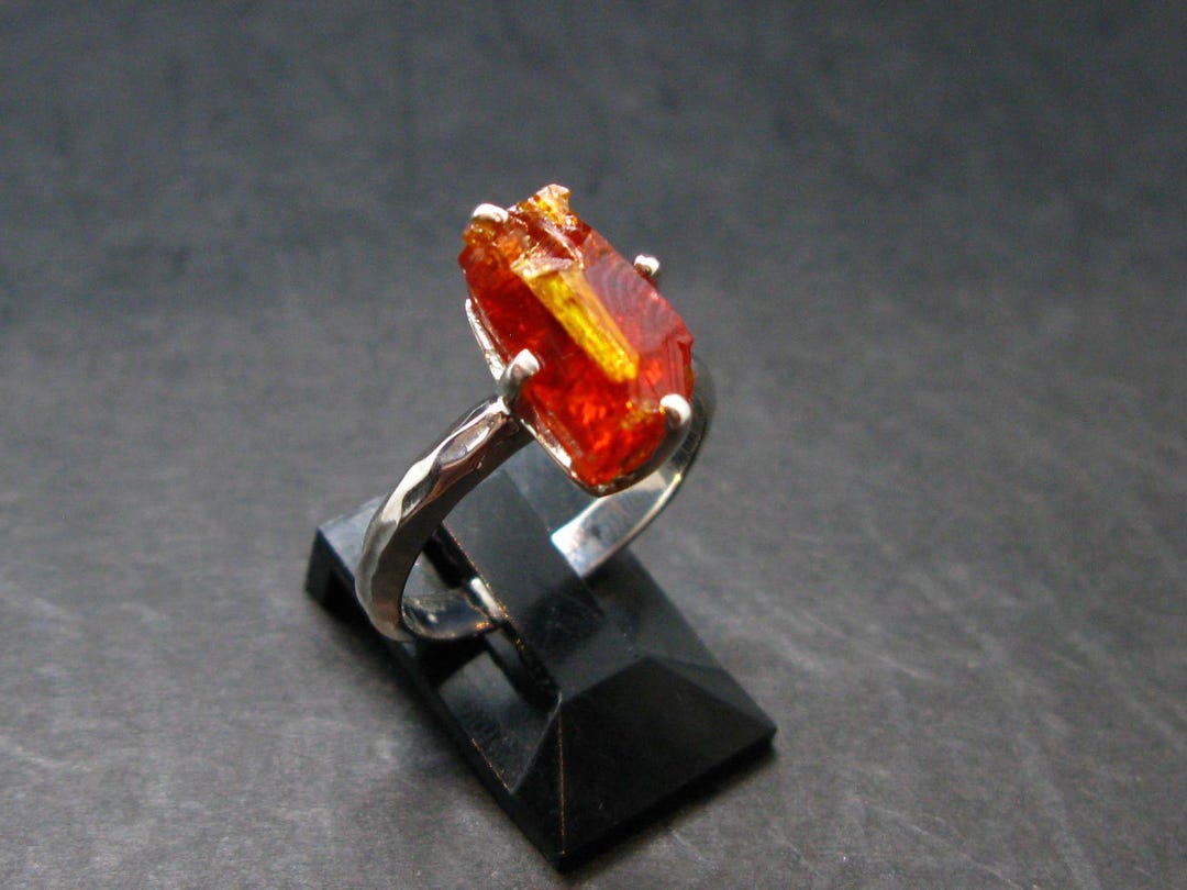 Fire Red Zincite Zinkite 925 Silver Ring From Poland - Size 7 - 4.35 ...