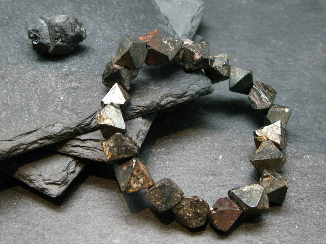 Magnetite Crystals Genuine Bracelet ~ 7 Inches ~ 10mm Crystal Beads - Etsy