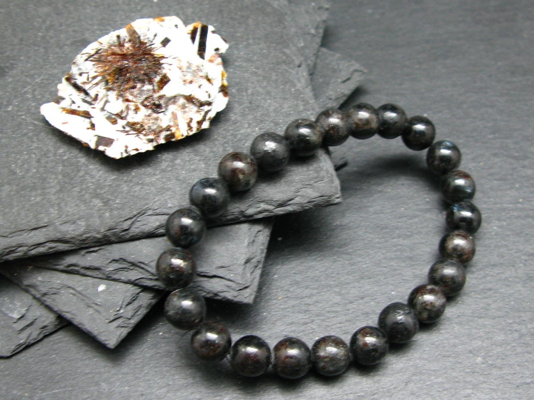 Astrophylite Astrophyllite Genuine Bracelet ~ 7 Inches ~ 8mm Round ...