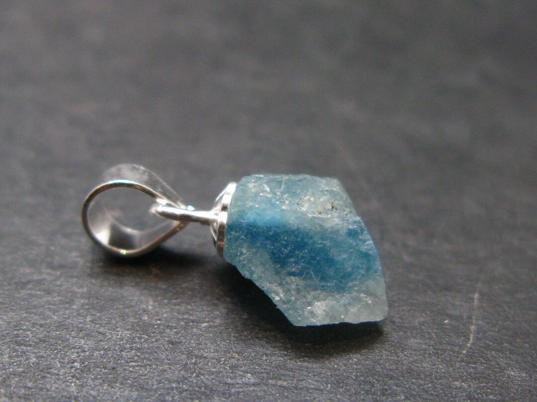 Rare Raw Blue Euclase Gem Crystal Silver Pendant From Zimbabwe - 0.5 ...
