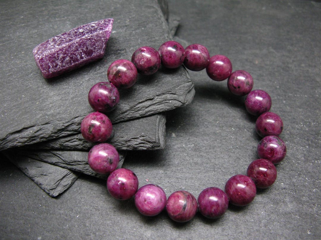 Ruby Genuine Bracelet ~ 7 Inches ~ 11mm Round Beads - Etsy