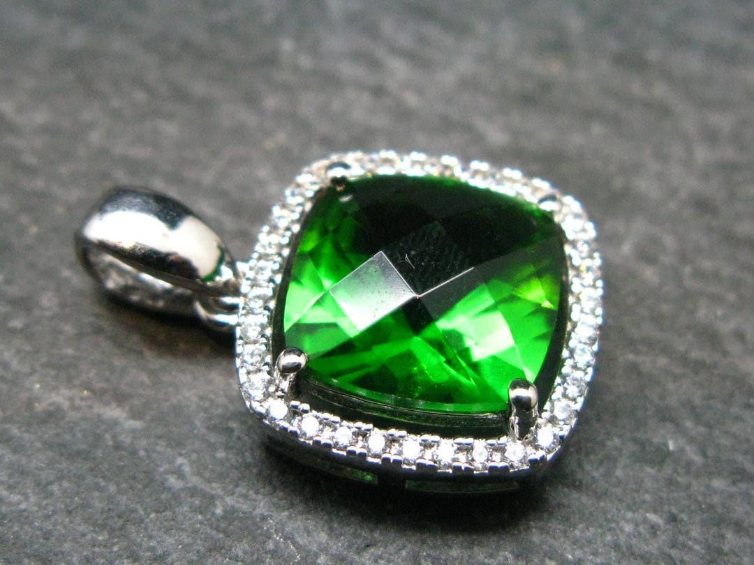 Helenite Gaia Stone Gem Sterling Silver Pendant From Washington - 0.8 ...