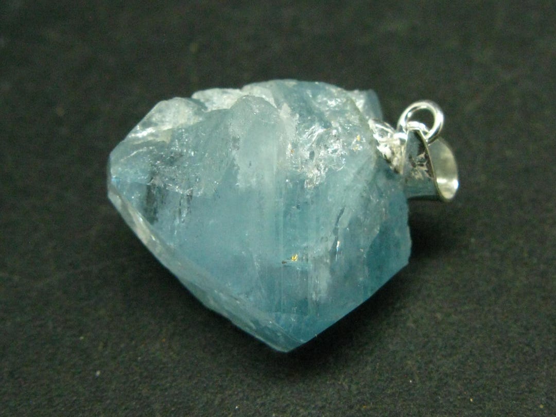 Rare Raw Blue Euclase Crystal Silver Pendant From Colombia- 0.9" - Etsy