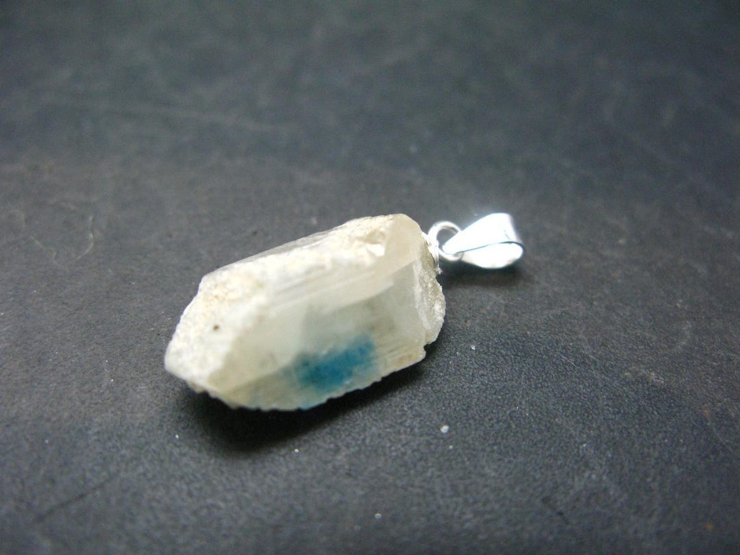 Rare Raw Blue Euclase Gem Crystal Silver Pendant From Brazil - 0.9" - 1 ...