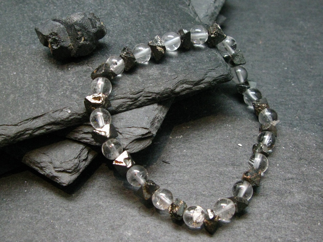 Magnetite & Quartz Crystals Genuine Bracelet ~ 7 Inches ~ 7mm Crystal ...