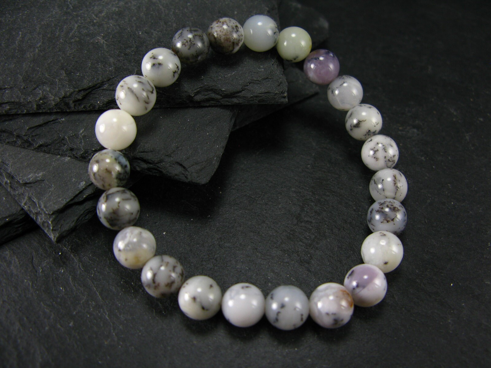 Merlinite Moss Agate Genuine Bracelet ~ 7 Inches ~ 8mm Round Beads - Etsy