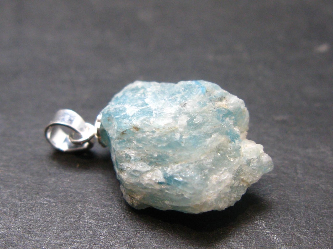 Rare Raw Blue Euclase Gem Crystal Silver Pendant From Brazil - 0.9" - 2 ...