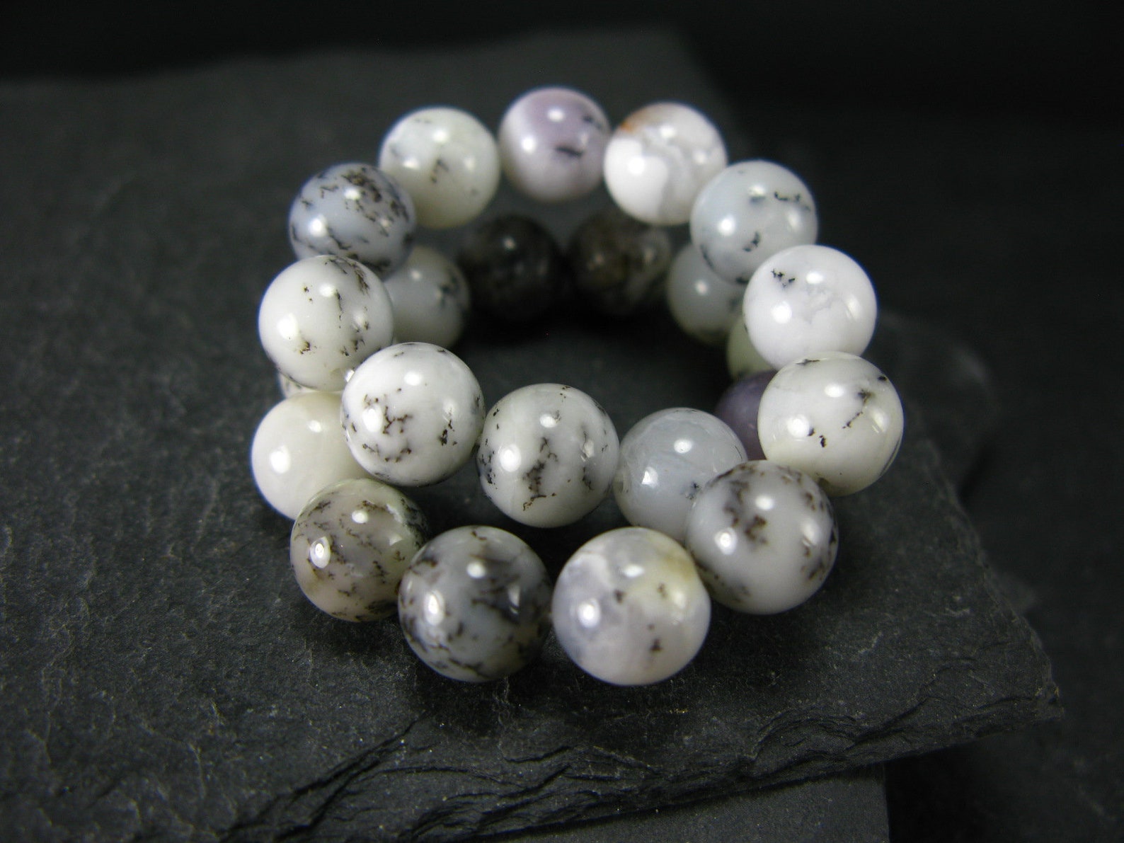 Merlinite Moss Agate Genuine Bracelet ~ 7 Inches ~ 8mm Round Beads - Etsy