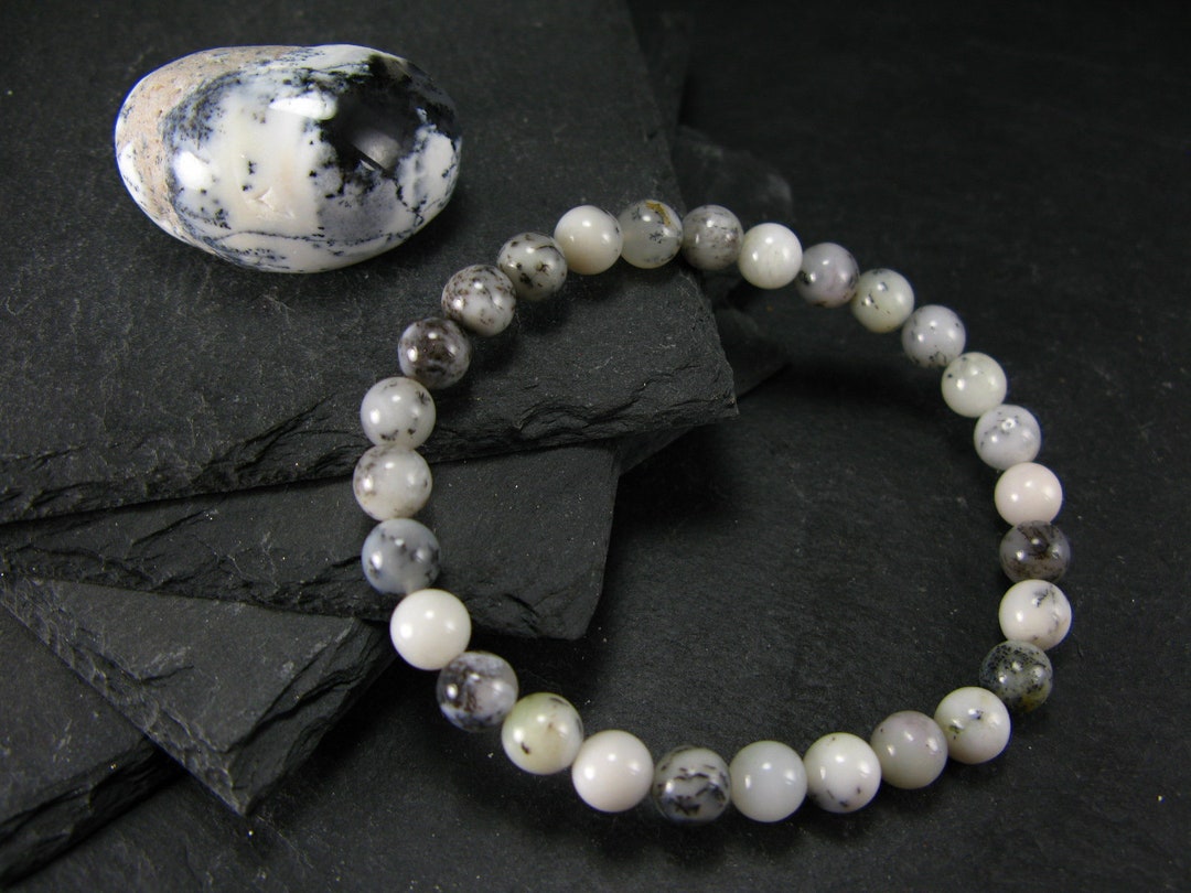 Merlinite Moss Agate Genuine Bracelet ~ 7 Inches ~ 6mm Round Beads - Etsy