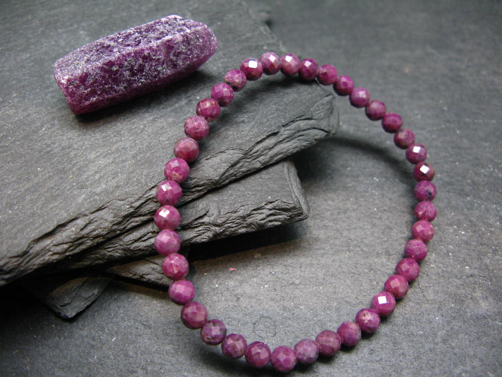 Ruby Genuine Bracelet ~ 7 Inches ~ 5mm Facetted Beads - Etsy