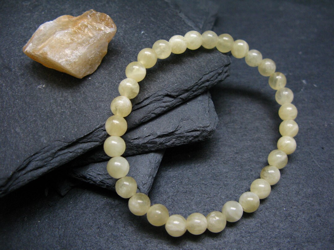 Yellow Calcite Genuine Bracelet ~ 7 Inches ~ 6mm Round Beads - Etsy