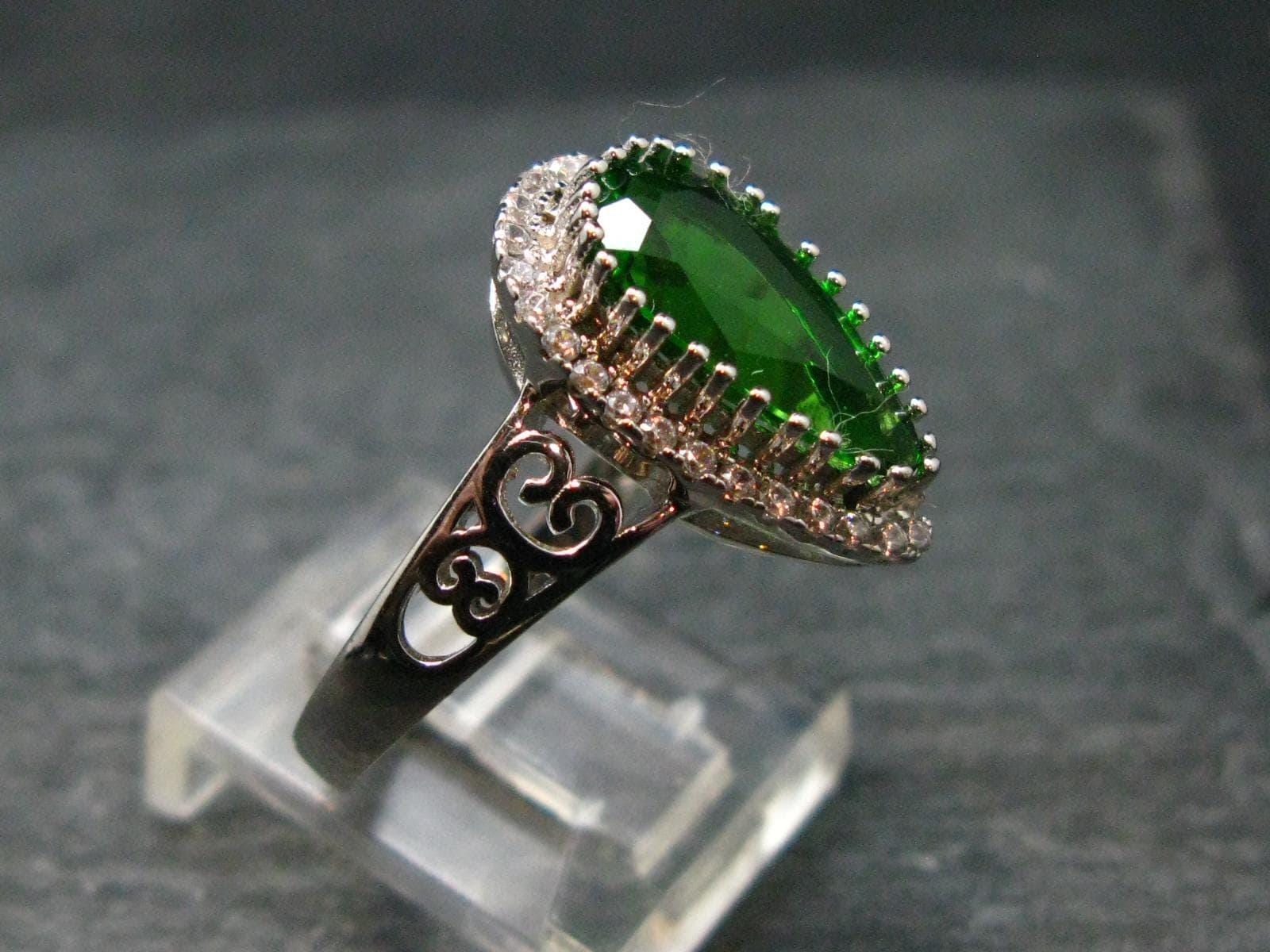 Helenite Gaia Stone Gem Sterling Silver Ring From Washington - Size 9. ...