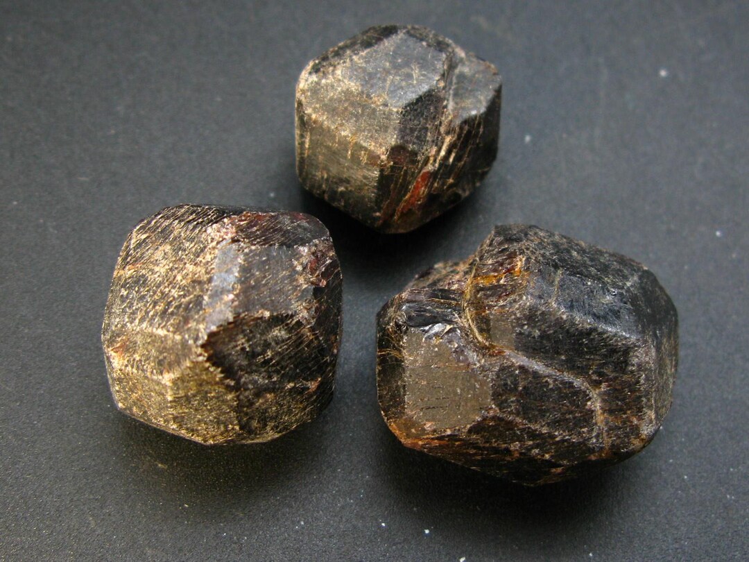 Lot of 3 Amazing Terminated Natural Red Garnet Almandine Crystals From ...