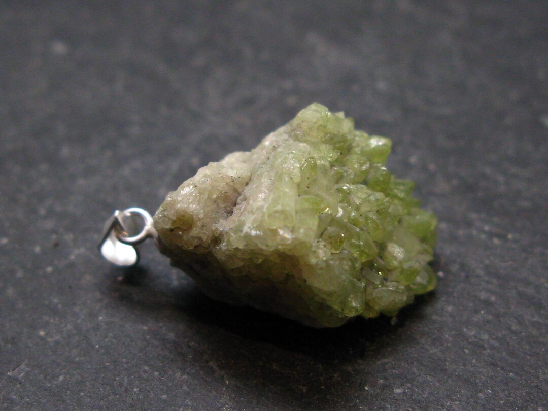 Vesuvianite Idocrase Crystal Silver Pendant From Canada - 1.1