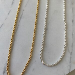 Gold Thin Rope Chain Necklace for Women, Layered Skinny Rope Chain ...