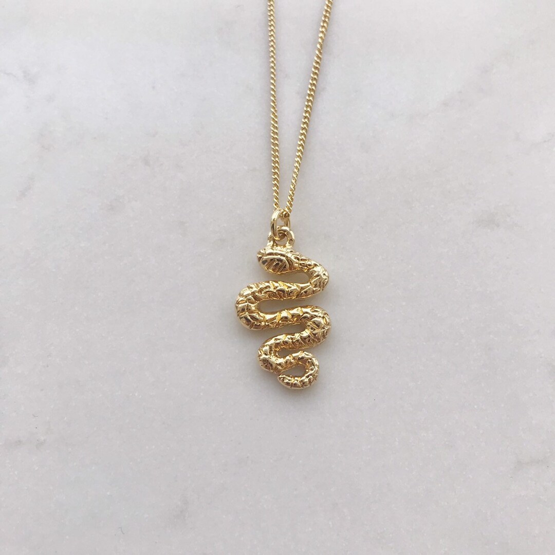 Gold Snake Necklace Gold Serpent Necklace Snake Pendant - Etsy