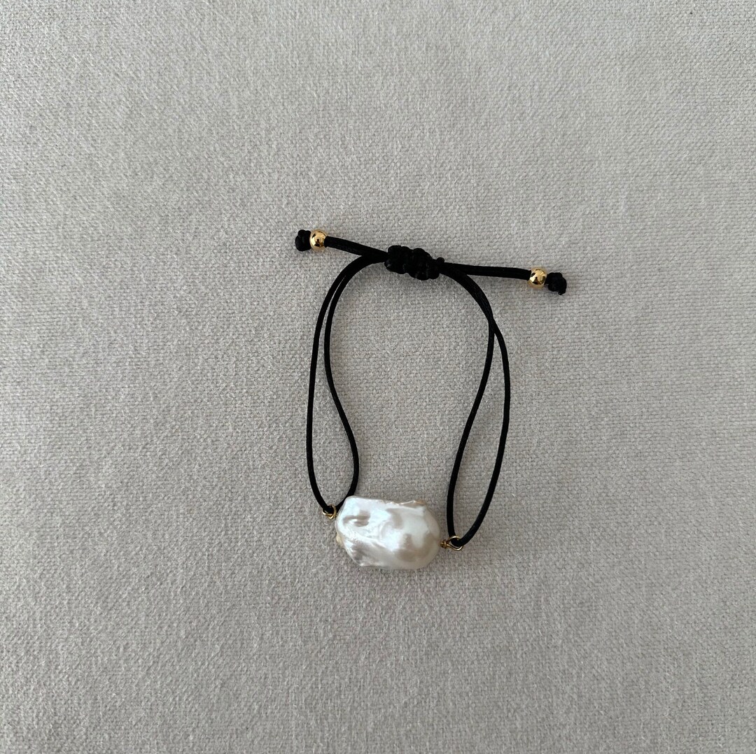 Silk Thread With Big Pearl Bracelet, Pearl Bracelet, Threaded Breast - Etsy