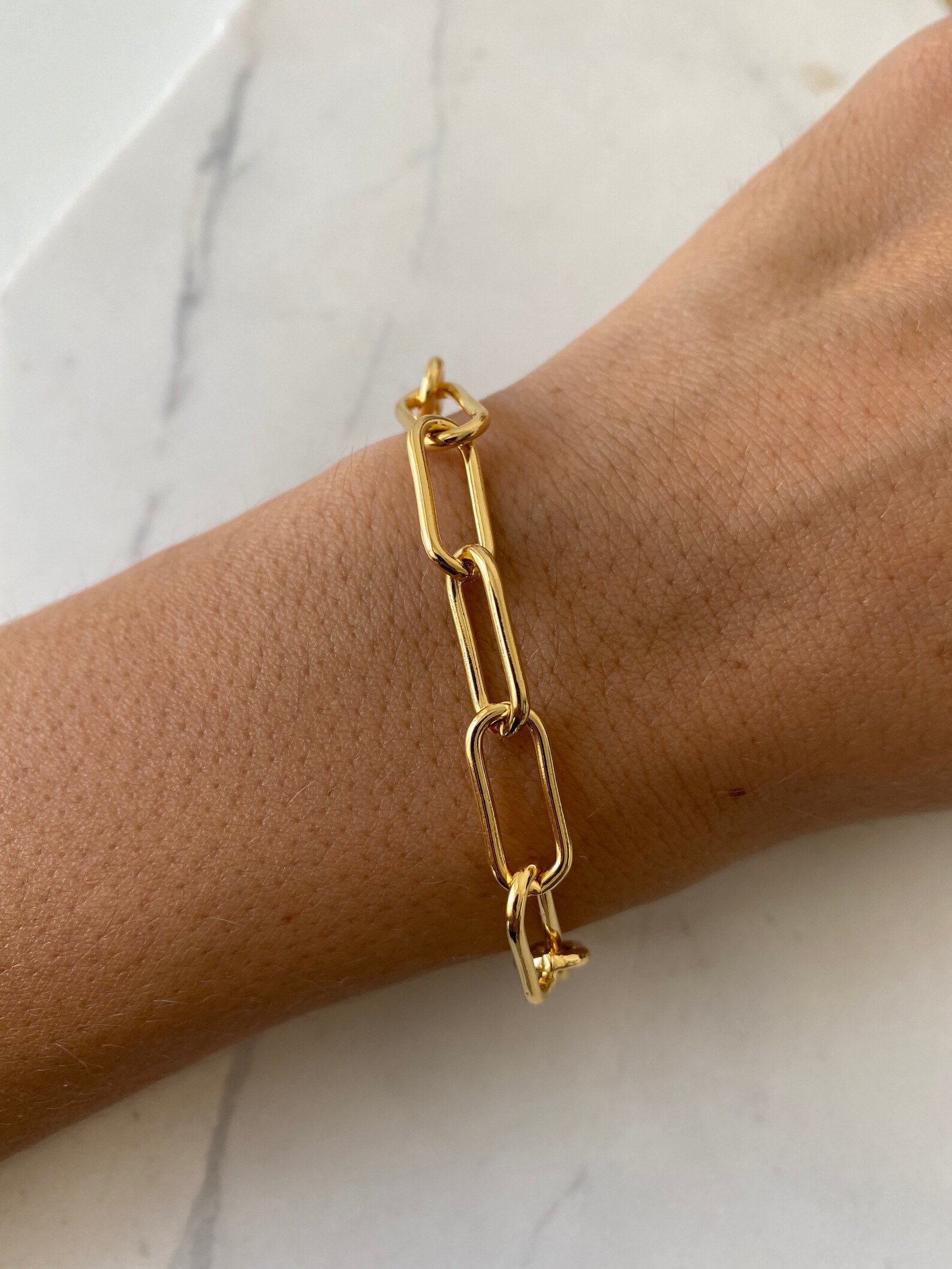 Gold Statment link chain bracelet Big chain bracelet chunky | Etsy