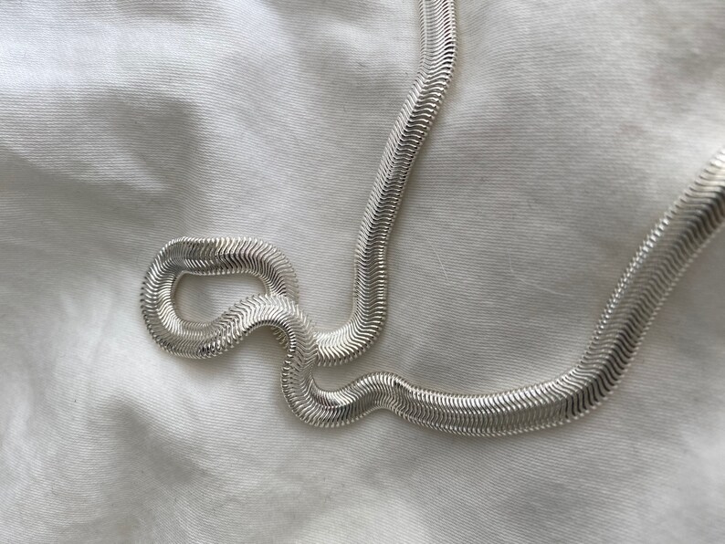 Silver Plated Snake Necklace Snake Chain Chain Necklace | Etsy