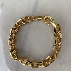 Gold Statement Link Chain Bracelet, Big Chain Bracelet, Chunky Bracelet ...