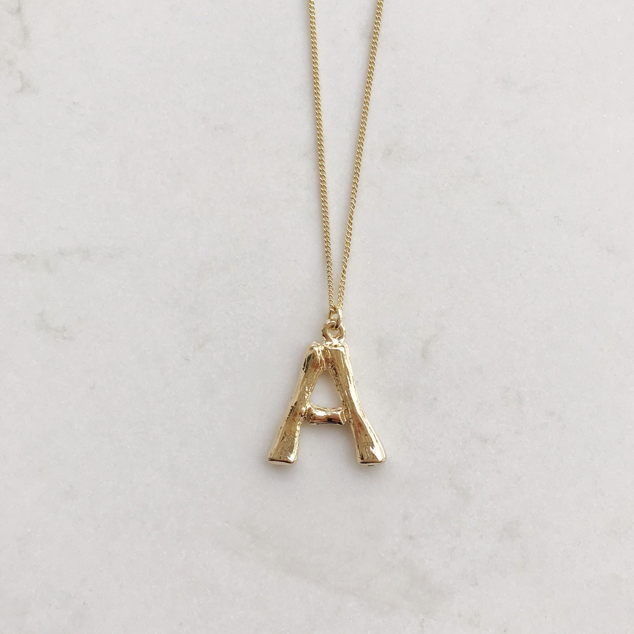 Initial Gold Necklace A-Z Pendant Necklace Alphabet - Etsy