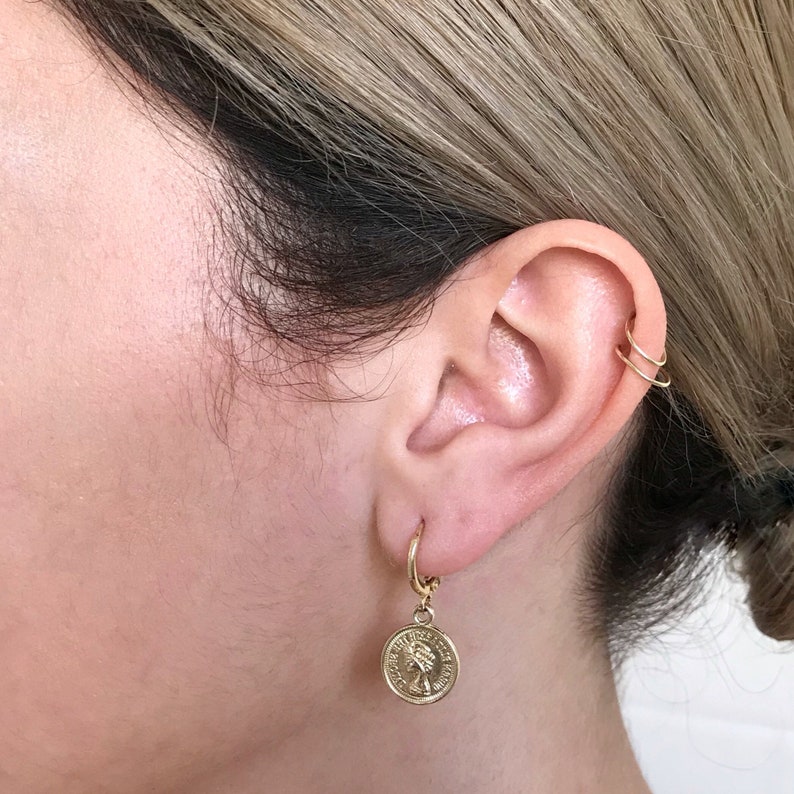 Gold Coin Earrings Dangle Earrings Disc Earrings Small - Etsy Canada