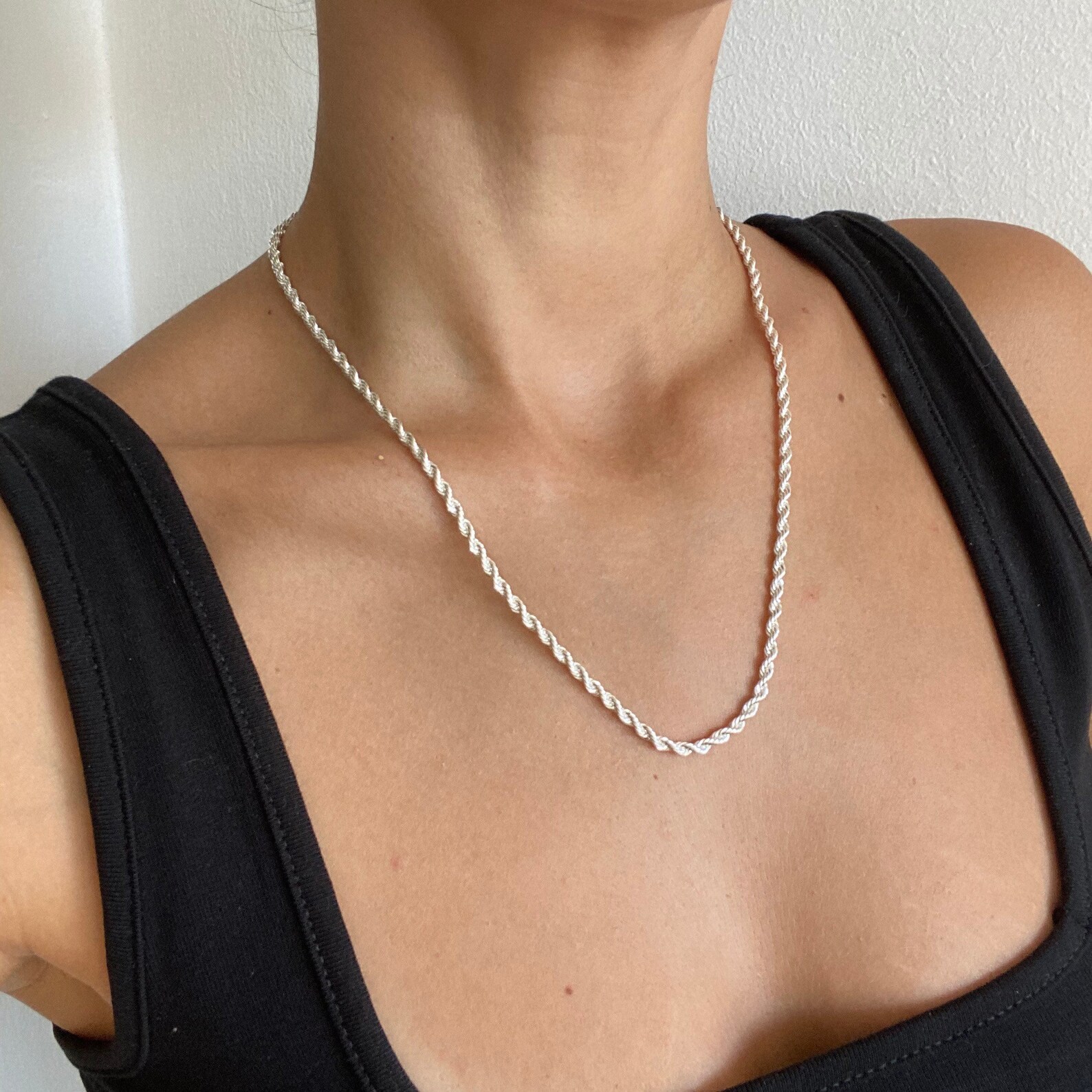 Gold Thin Rope Chain Necklace for Women Layered Skinny Rope - Etsy