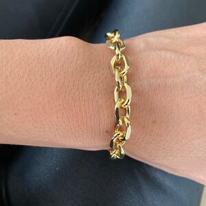 Gold Statement Link Chain Bracelet, Big Chain Bracelet, Chunky Bracelet ...