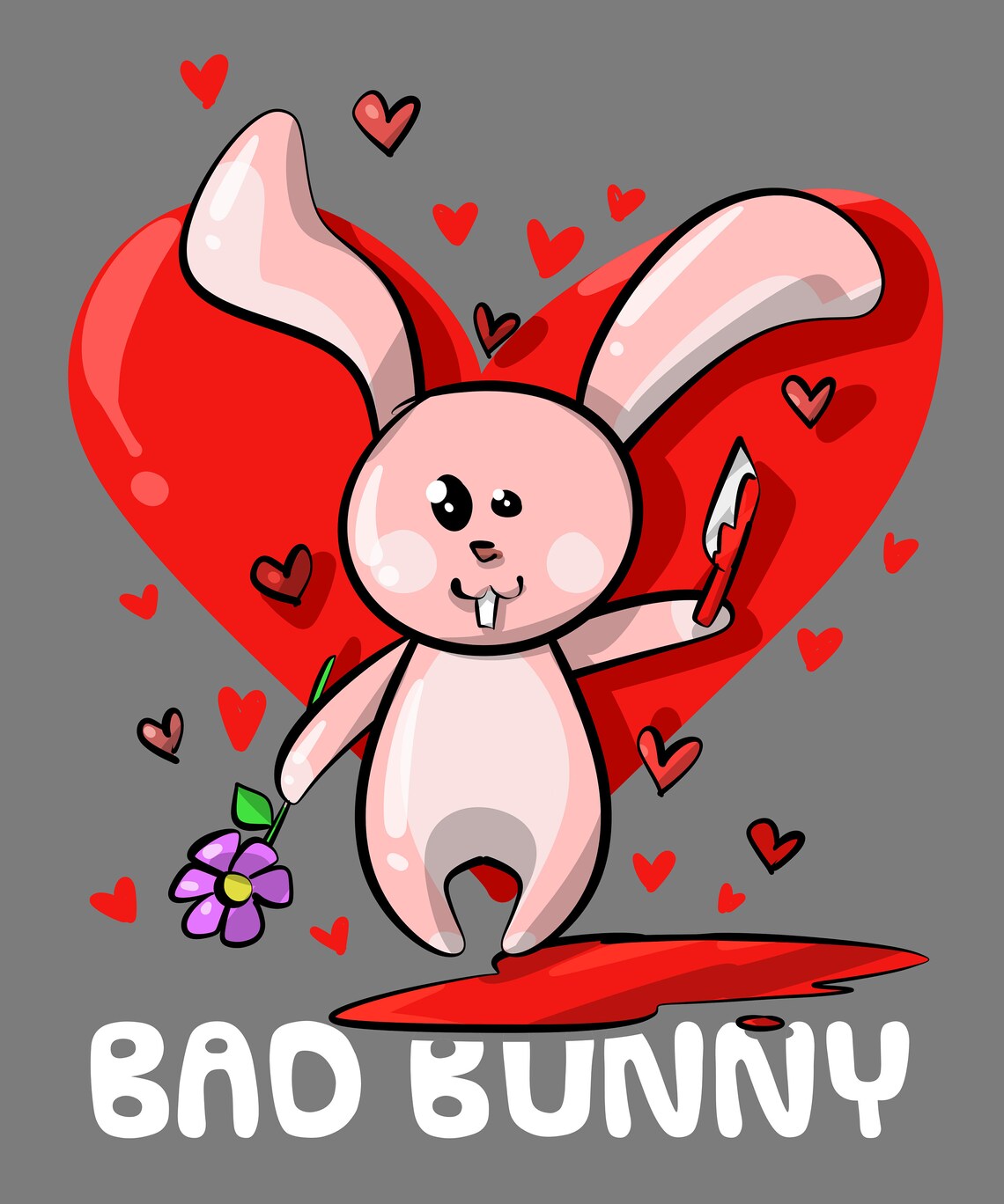 Bad Bunny Naughty Rabbit Lover Gift Printable Art Instant | Etsy
