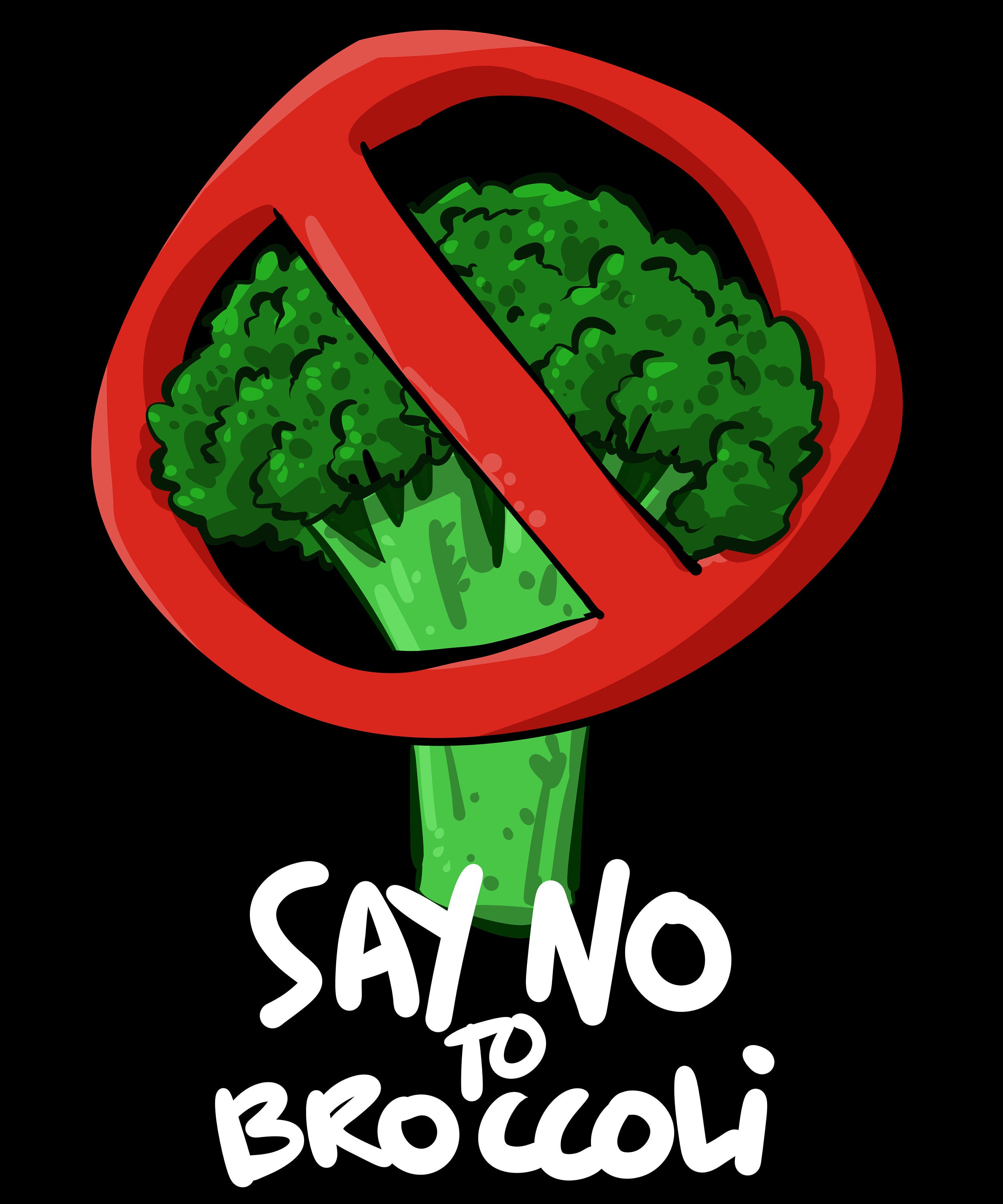 Say No To Broccoli Funny Printable Artwork Instant Download | Etsy
