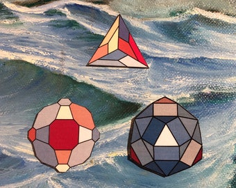 3d Pyramids With Foldable Net Shapes, 3d Platonic Solid Set 4, DIY ...