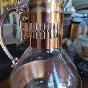 VINTAGE Inspired Copper Coffee Decanter With Warmer Stand Elegant ...
