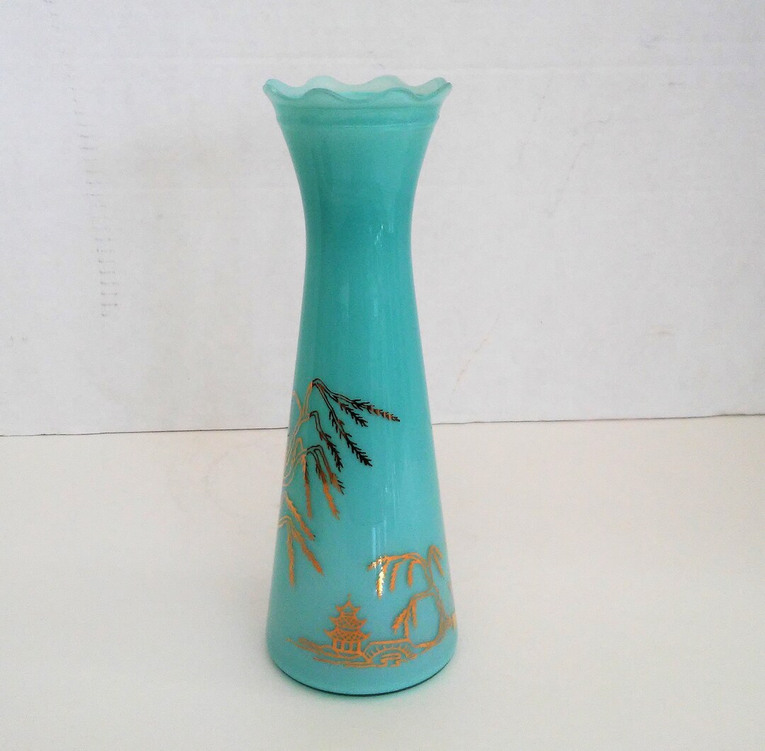 VINTAGE Oriental Pagoda Vase// Asian Chinioserie Decor// - Etsy