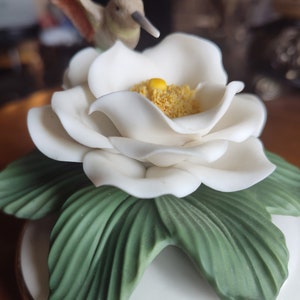 VINTAGE Ceramic Music Box Teleflora With Hummingbird and Magnolia ...