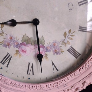 Vintage-inspired Reclaimed Wood Clock Elegant Shabby Chic Pink ...