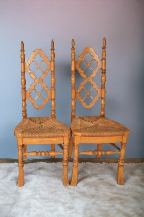 Vintage rush seat chairs store