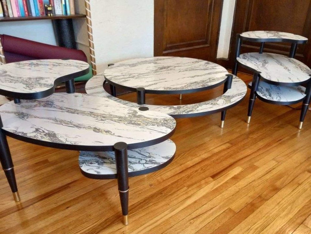 Pair of MCM Atomic End Tables 1950's Table, Vintage Biomorphic 3 Tier ...