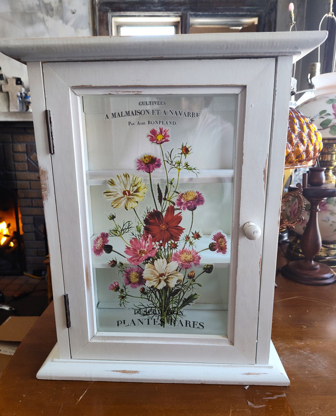 VINTAGE Charm Floral Design Motif Storage Solution Rustic Farmhouse ...