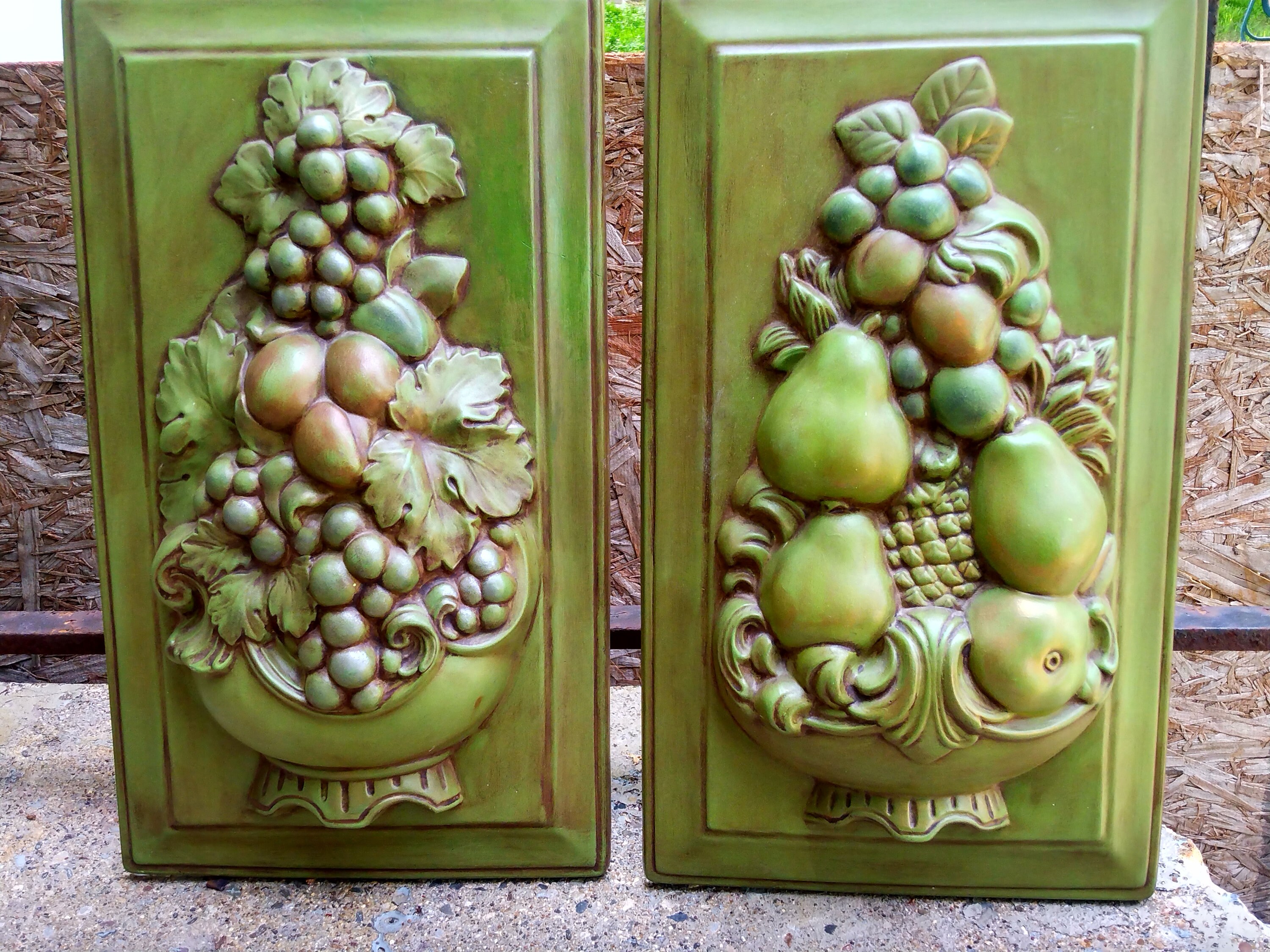 Vintage Chalkware Wall Plaques Kitsch Retro Wall Decor Mid Century ...