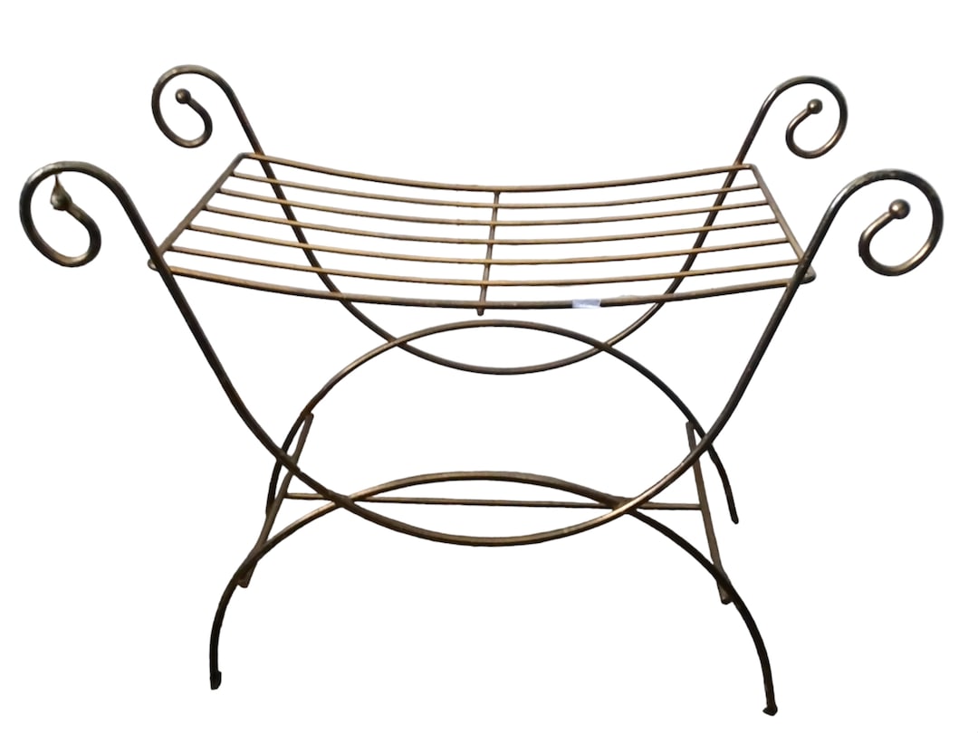 VINTAGE Gold Metal Bench Hollywood Regency Style Home Decor - Etsy