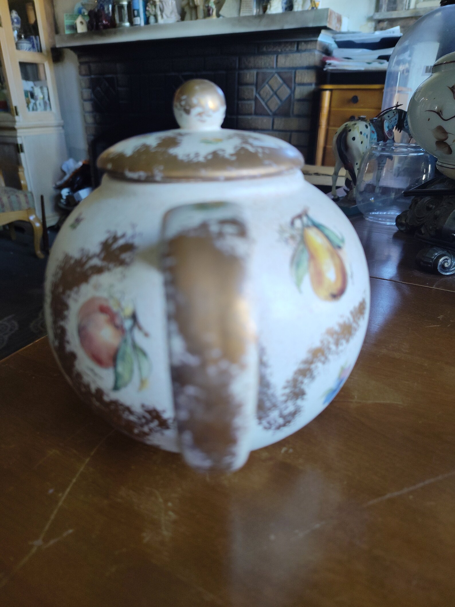VINTAGE Fruit Basket Design Teapot Fruit Garden Themed Teapot Handmade ...