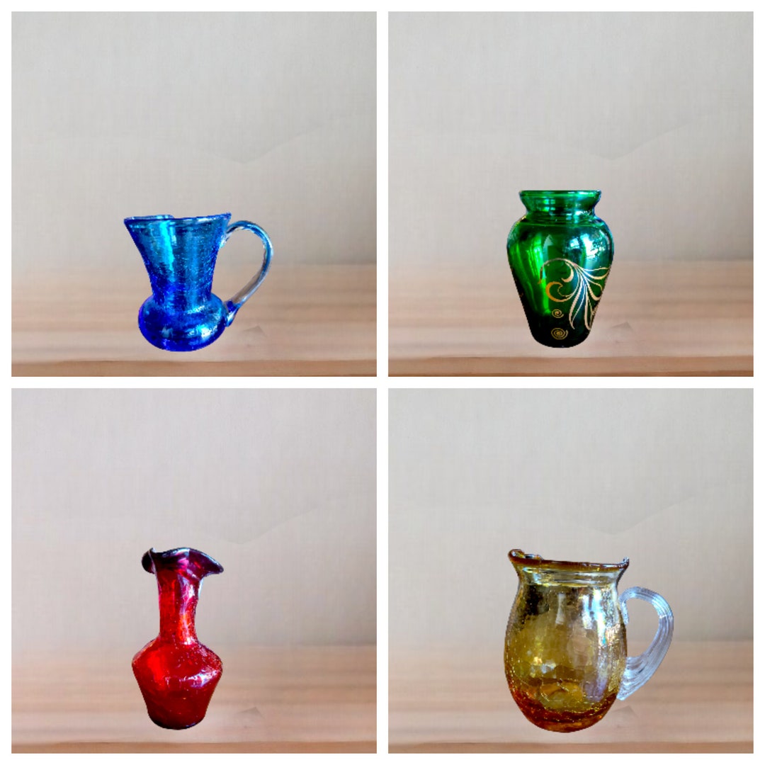 VINTAGE Mini Art Glass Bud Vase Collection Modern Abstract Mini Art ...