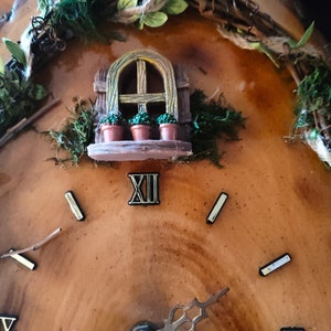 Cottagecore Live Edge Clock Upcycled Mushroom Wall Clock Enchanting ...